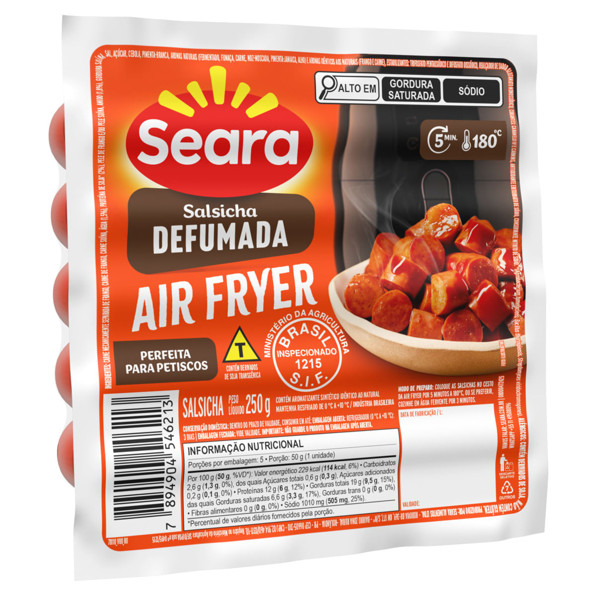 Salsicha Defumada Seara Air Fryer 250g - giassi - Giassi Supermercados