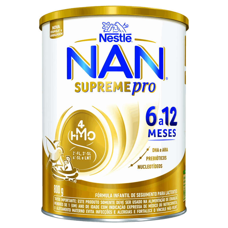 Fórmula Infantil para Lactentes Nan Supreme Pro 6 a 12 Meses Lata 800g ...