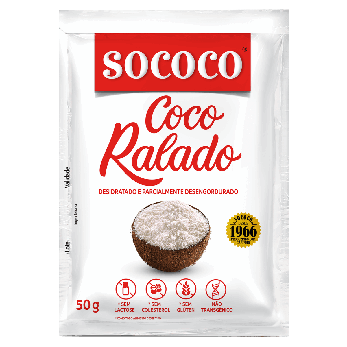 Coco Ralado Desidratado Sococo Pacote 50g - giassi - Giassi Supermercados