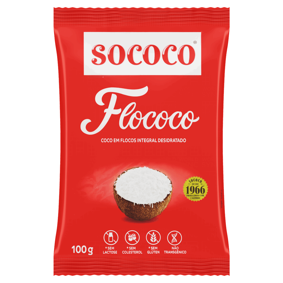 Coco Ralado Desidratado em Flocos Sococo Flococo Pacote 100g - giassi ...