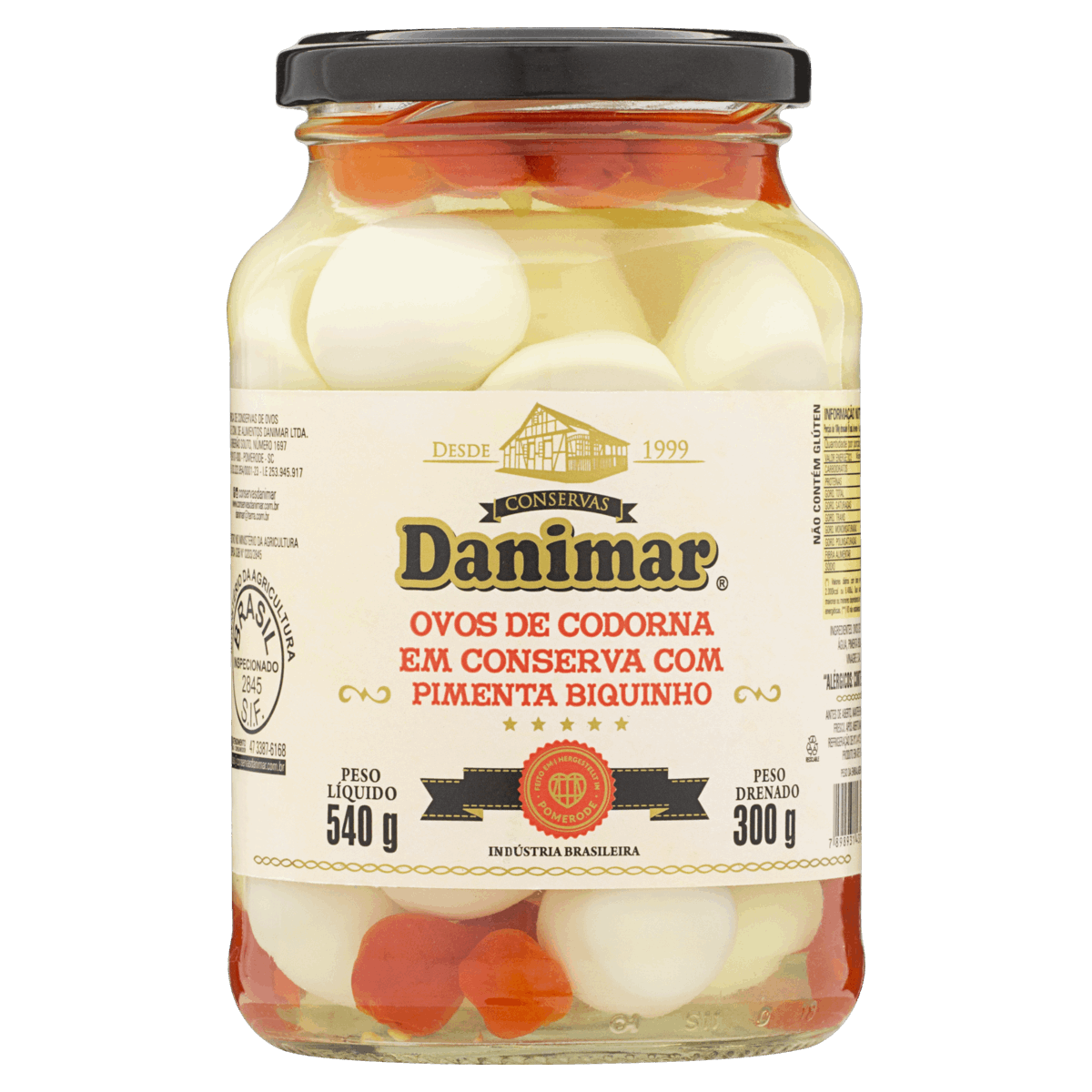 Ovo de Codorna em Conserva com Pimenta-Biquinho Danimar Vidro 300g ...