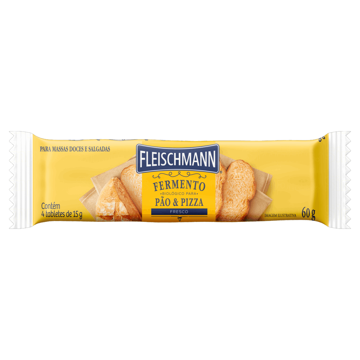 Fermento Biológico Tablete Fresco Fleischmann Pacote 60g 4 Unidades - giassi - Giassi Supermercados