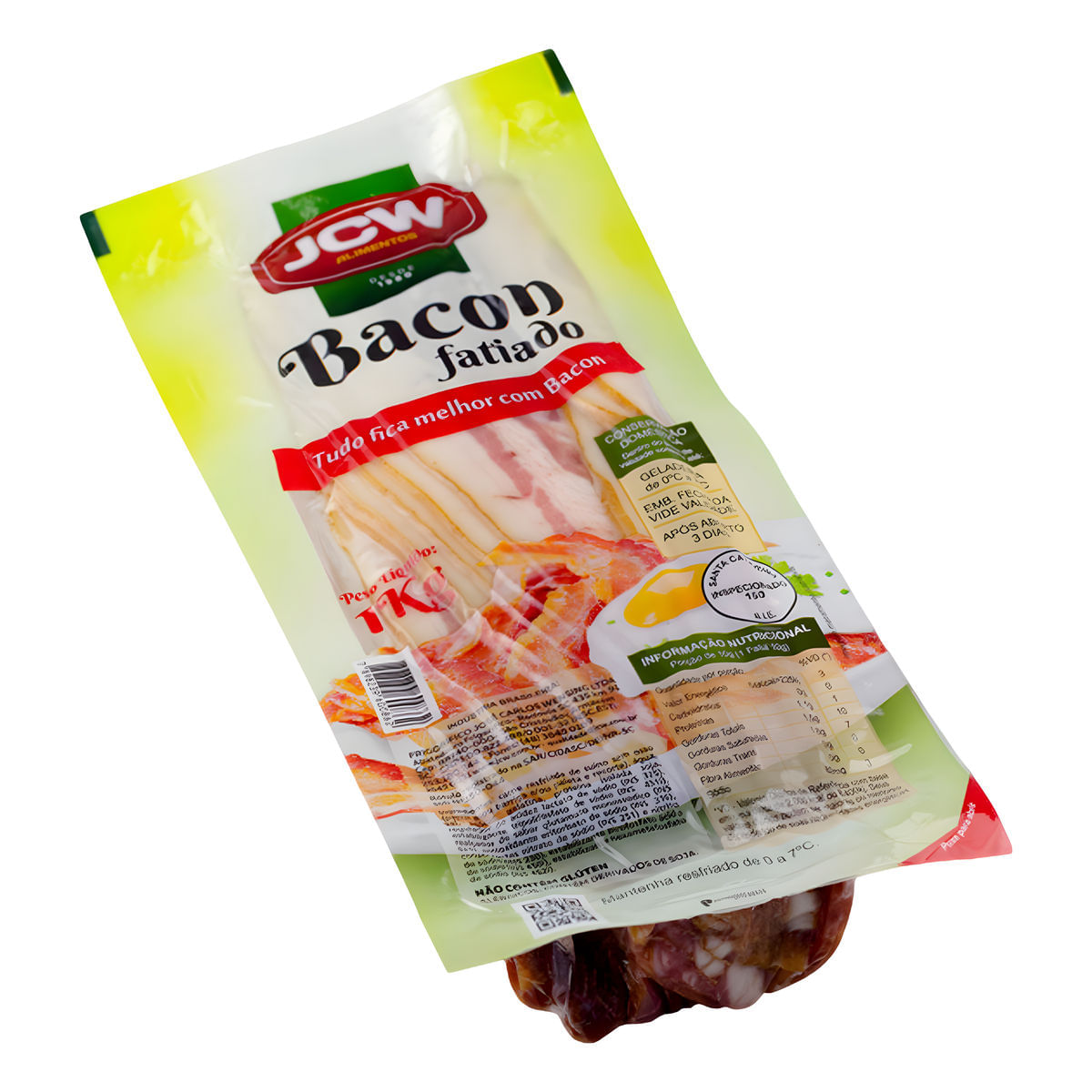 Bacon Fatiado JCW Pacote 1kg - giassi - Giassi Supermercados