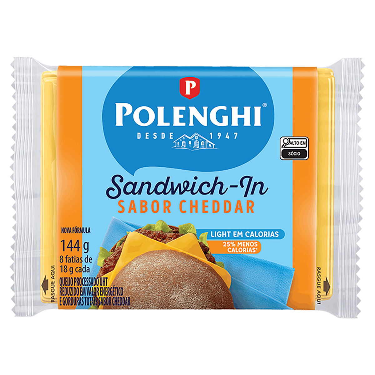 Queijo Processado Cheddar Light Polenghi Sandwich-In 144g - giassi ...