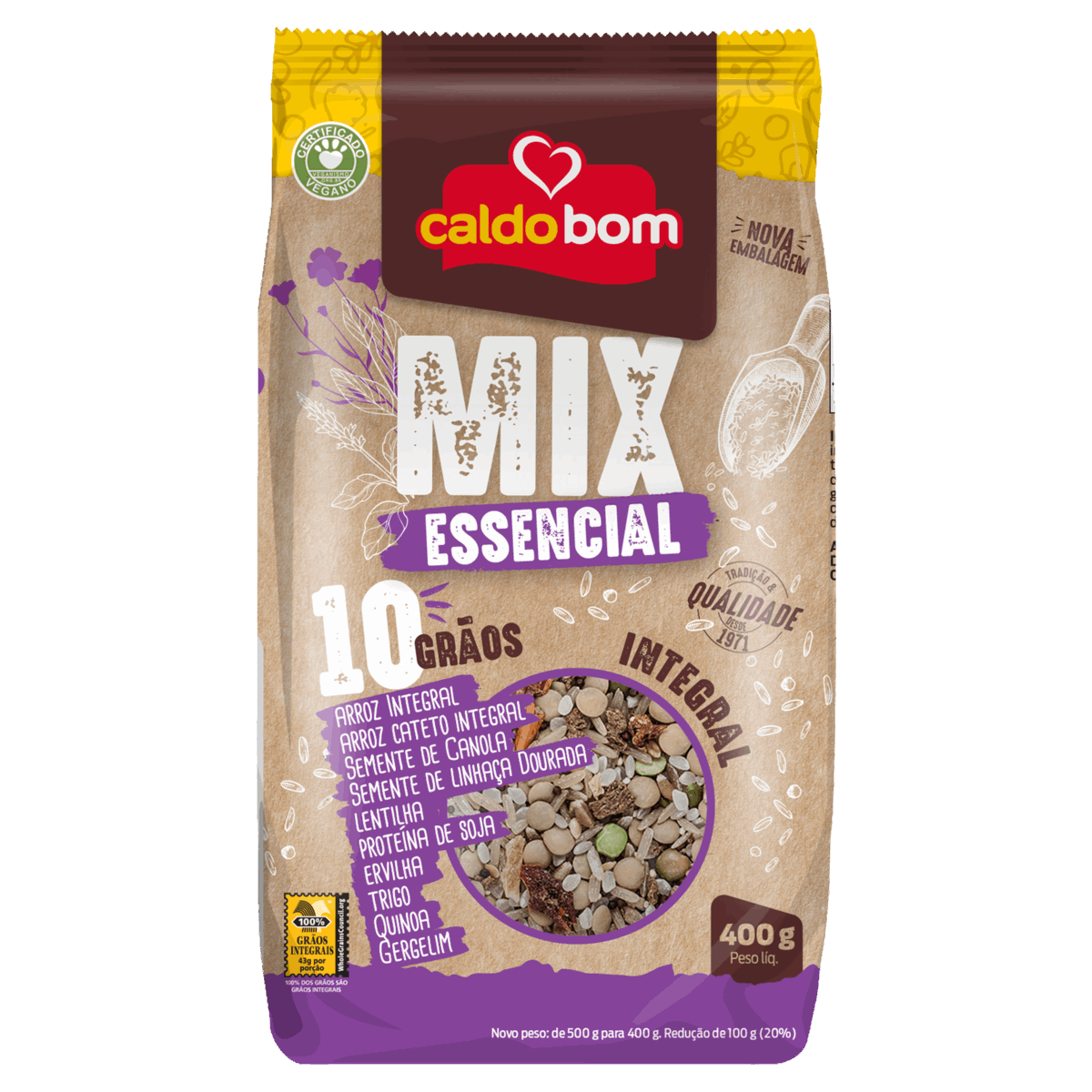 Arroz Integral 10 Grãos Caldo Bom Mix Pacote 400g - giassi - Giassi ...