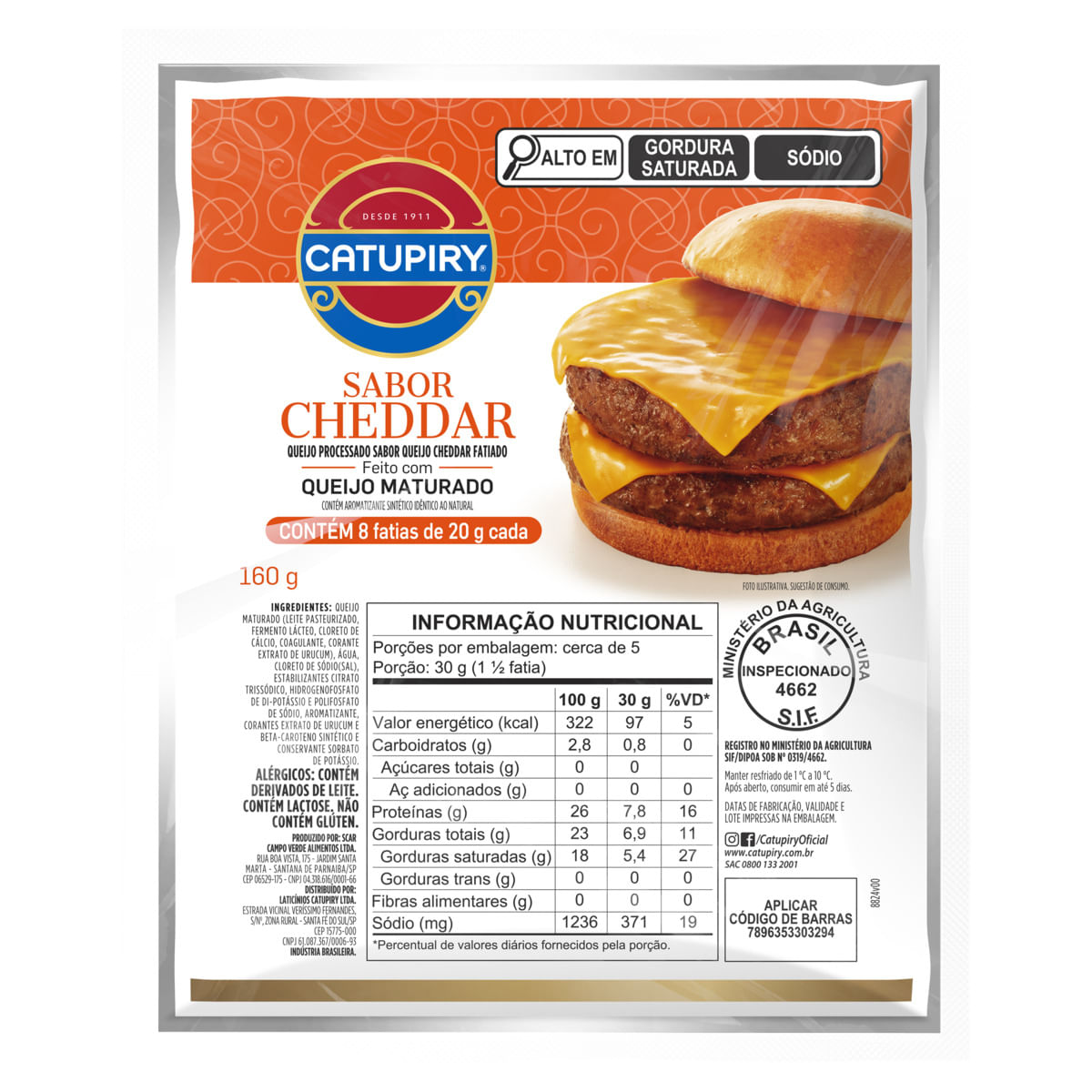 Queijo Processado Fatiado Cheddar Catupiry 160g - giassi - Giassi ...